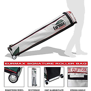 Eurmax USA 10'x20' Pop-up Canopy Tent Commercial Instant Canopies with 4 Removable Zipper End Side Walls and Roller Bag, Bonus 6 SandBags(Blue)