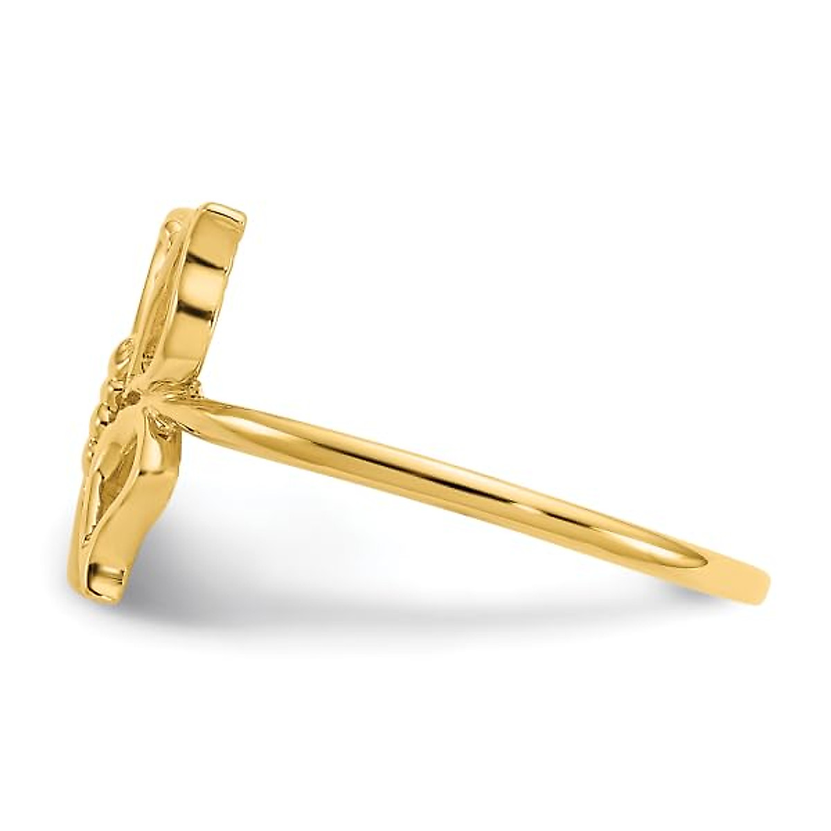 IceCarats 14K Yellow Gold Butterfly Wings Statement Ring Size 7