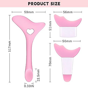 HOSAILY 3 Pcs Eyeliner Stencils Reusable Silicone Eyeliner Aid Mascara Shield Applicator Guide Tool Multifunctional Winged Eyeliner Eyelash Eyeshadow Lipstick Eye Makeup Tool for Women, Beginners (Pink)