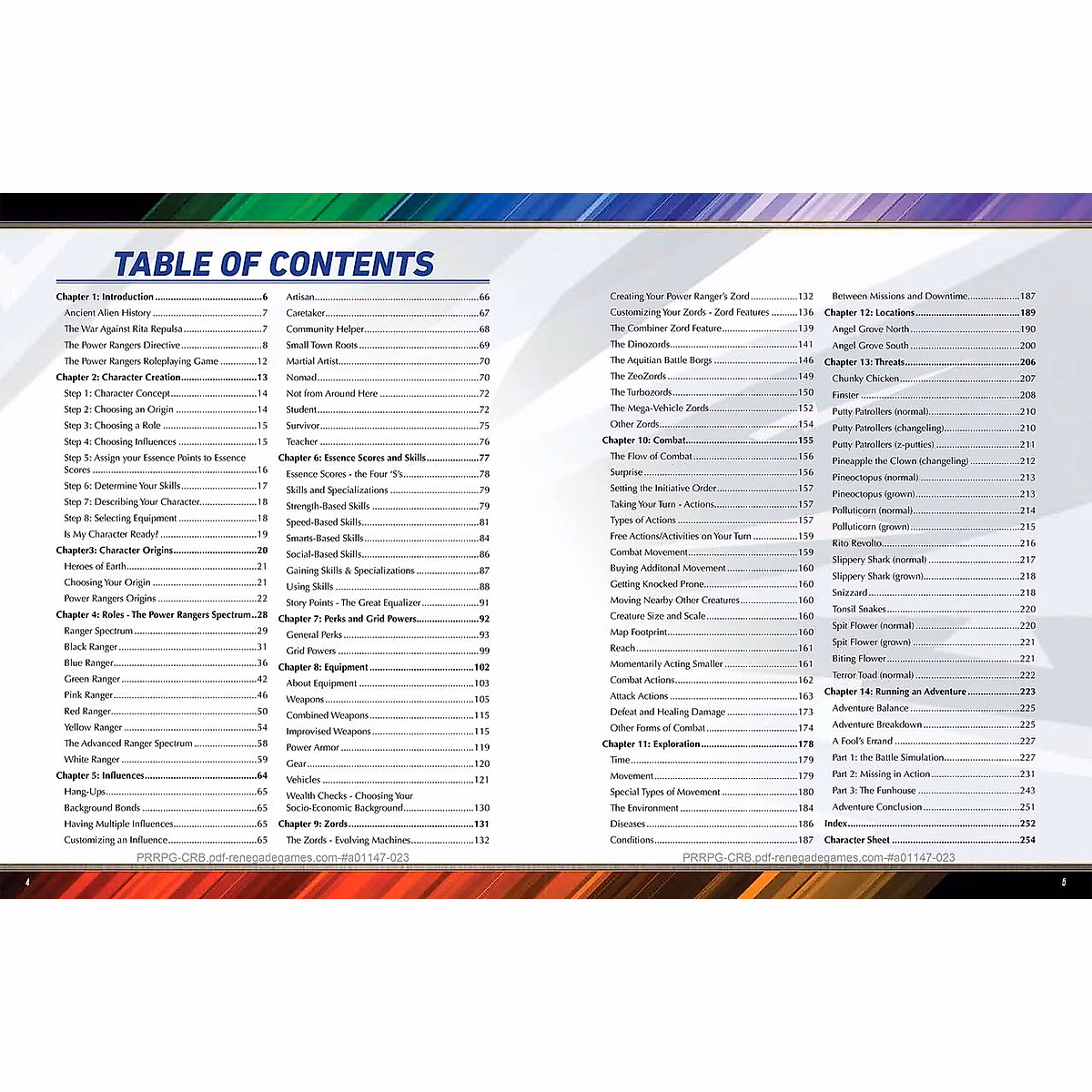 Renegade Game Studios Power Rangers Roleplaying Game Core Rulebook, Hardcover Full Color 260 Pages Ages 14+