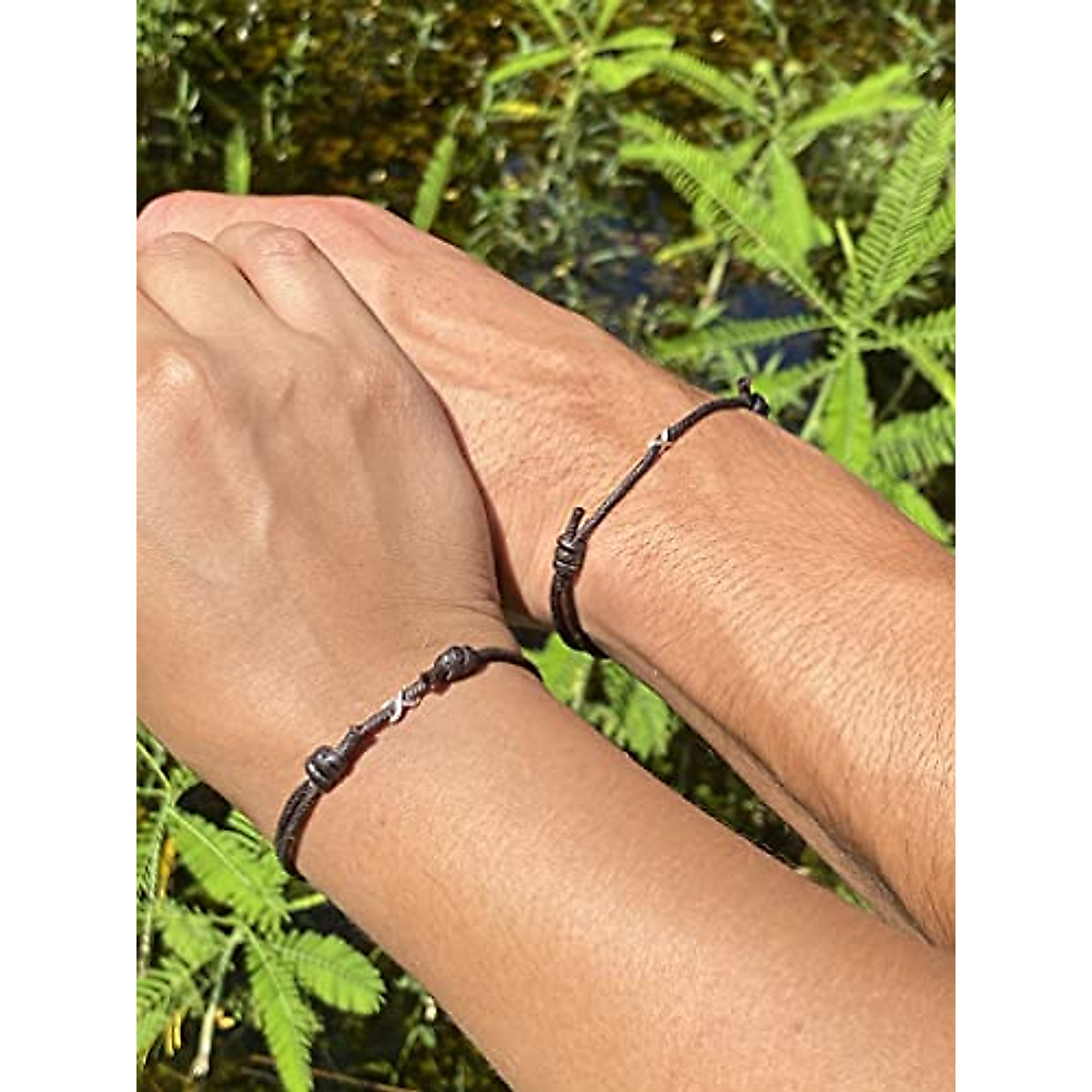 Matching Couple Infinity Bracelets - Vows of Eternal Love, Leather Bracelet, His and Hers San Valentines Gift, Men Women Love Gifts, Best Friend Accessories, Pulseras Para Parejas (Silver)