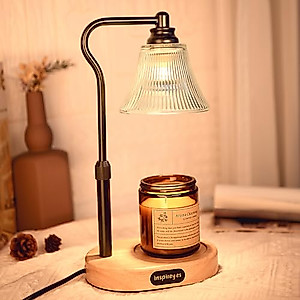 Inspireyes Candle Warmer Lamp, Electric Candle Warmer with Timer Dimmer, Height Adjustable Wax Melter Warmer for Jar Candles Scented Wax, House Warming Gifts New Home Decor, Gift for Mom, Flameless