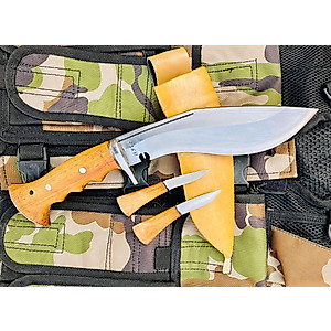 Authentic Kukri - 8" Iraqi Operation Issue Blade - Traditional Hand Forged Full Tang - EGKH Factory Outlet in Nepal - Ready to use Outdoor Knives - Balance water tempered - High Carbon Steel