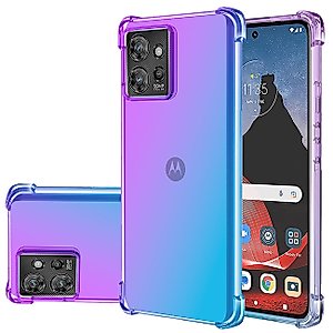 Gufuwo Case for Motorola ThinkPhone Case, Moto ThinkPhone Cute Case Girls Women, Gradient Slim Anti Scratch Soft TPU Phone Cover Shockproof Protective Case for Motorola ThinkPhone (Purple/Blue)