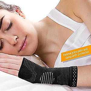 ABYON Wrist Compression Sleeves (Pair) for Carpal Tunnel and Pain Relief Treatment,Wrist Support for Women and Men.Breathable and Sweat-Absorbing carpal tunnel wrist brace
