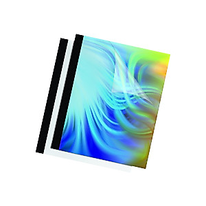 Fellowes 5222801 Thermal Covers, 1/4-Inch, 31-60 Sht Cap, 10/PK, Clear/Black