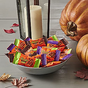 REESE'S Assorted Milk Chocolate Peanut Butter Snack Size Shapes Candy, Halloween, 9.6 oz Variety Bag