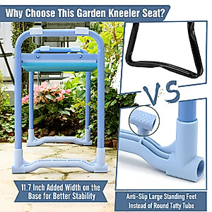 Jardineer Garden Kneeler and Seat Heavy Duty - Upgraded Stand Feet, 10 Inch Kneeler and Stool for Gardening, Multifunctional Gardening Bench Kneeler and Seat, Garden Kneeling Bench with Handles