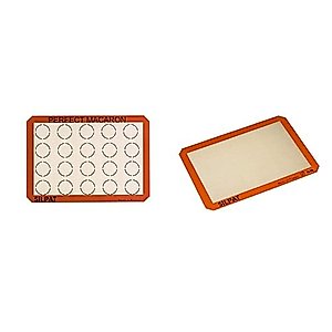 SilPat French Baking Kit; Includes One Perfect Macaron Non-Stick Silicone Baking Mat and One Premium Non-Stick Silicone Baking Mat, Half Sheet Size, 11-5/8 x 16-1/2