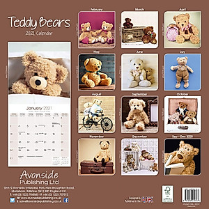 Teddy Bear Calendar - Calendars 2020 - 2021 Wall Calendars - Doll Calendars - Teddy Bears 16 Month Wall Calendar by Avonside