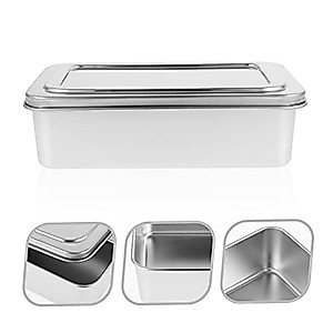 OKUMEYR Box Covered Baking Tray Cake Plate with Lid Cake Baking Pans Bread Oven Bread Baking Tray Oven Pan with Lid Baking Tray for Kitchen Silver Duck Neck With Cover Stainless Steel