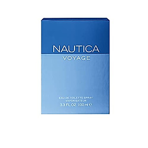 Nautica Voyage Eau De Toilette for Men - Fresh, Romantic, Fruity Scent - Woody, Aquatic Notes of Apple, Water Lotus, Cedarwood, and Musk - Ideal for Day Wear - 3.3 Fl Oz