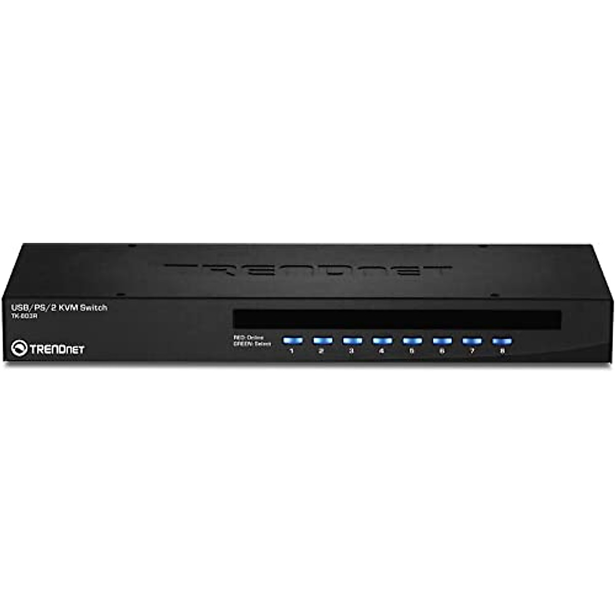 TRENDnet 8-Port USB/PS2 Rack Mount KVM Switch, TK-803R, VGA & USB Connection, Supports USB & PS/2 Connections, Device Monitoring, Auto Scan, Audible Feedback, Control up to 8 Computers/Servers