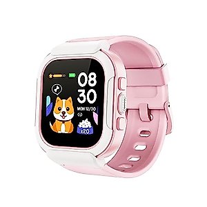 Cloudpoem Smart Watch for Kids Girls Boys, Kids Watch Fitness Tracker Watch with Pedometer Heart Rate Monitor Sleep Tracker Alarm Clocks Puzzle Games Calculator IP68 Waterproof, Kids Gift Pink