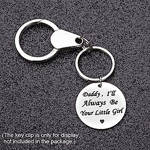 Father’s Day Gifts from Daughter Gift for Dad Keychain Daddy Stepfather Gift from Stepdaughter Girls Wife for Birthday Valentine's Day Christmas Gift for Big Daddy Stepdad Men Key Ring Jewelry Present