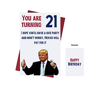 Let's Make 21 Great Again – Donald Trump – Sarcasm 21st Birthday Cards for Women, Men, Friends, Coworkers, Etc. – Donald Trump Birthday Cards 21 Years Old – 21st Birthday Cards 21st Anniversary