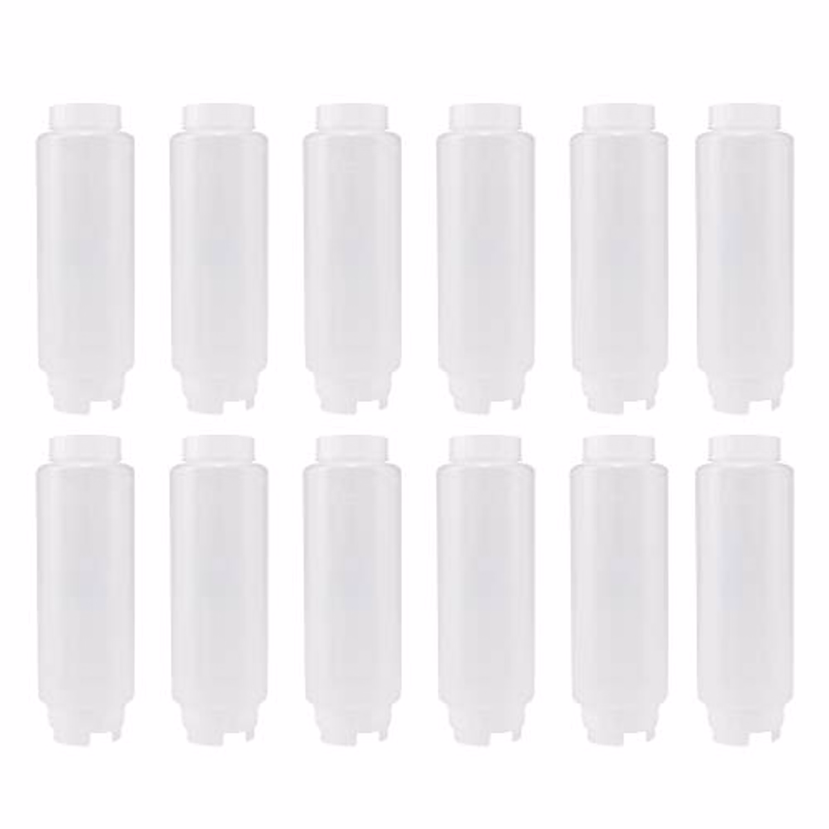 Creative Mark Cylo FIFO Squeeze Bottle Refillable Clear Tip Silicone Dispenser for Paint, Epoxy and Color Mixing - 20 oz. - 12 Pack
