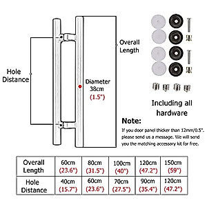 Shower Glass Sliding Door Pull Handle Companion Set,Stainless Steel Gate Push for n Door,Entry Door & Interior Exterior Door (Color : Rose Gold,Size : Long 60cm/23.6 inch)