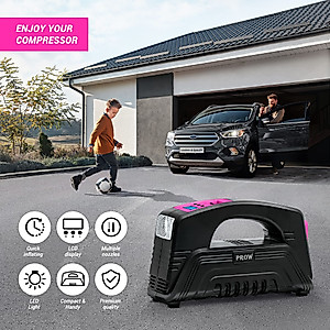 Electric Air Compressor Tire Inflator AC/DC Portable for Car – DC 12V, Home – AC 110V, Upscale, with Digital Pressure Gauge, Air Pump for Car Tires, Motorcycle, Bike, Basketball and More