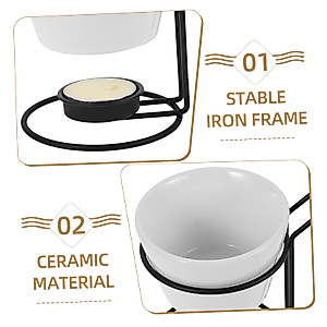 2 Sets Set Butter Heating Stove Chocolate Butter Melting Pot Candle Making Pot Cheese Warmers Butter Melter Butter Warmers for Seafood Ceramic Cheese Warmer Melting Fondue Pot Iron Garneck