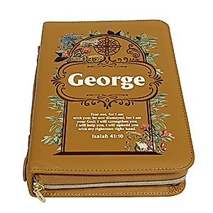 10x7 Inch Personalized Bible Cover – Create Your Own Design, Custom Bible Cover and Carrying Case with Handle – Leatherette Book Covers and Bible Case for Women - Brown (Design 5)