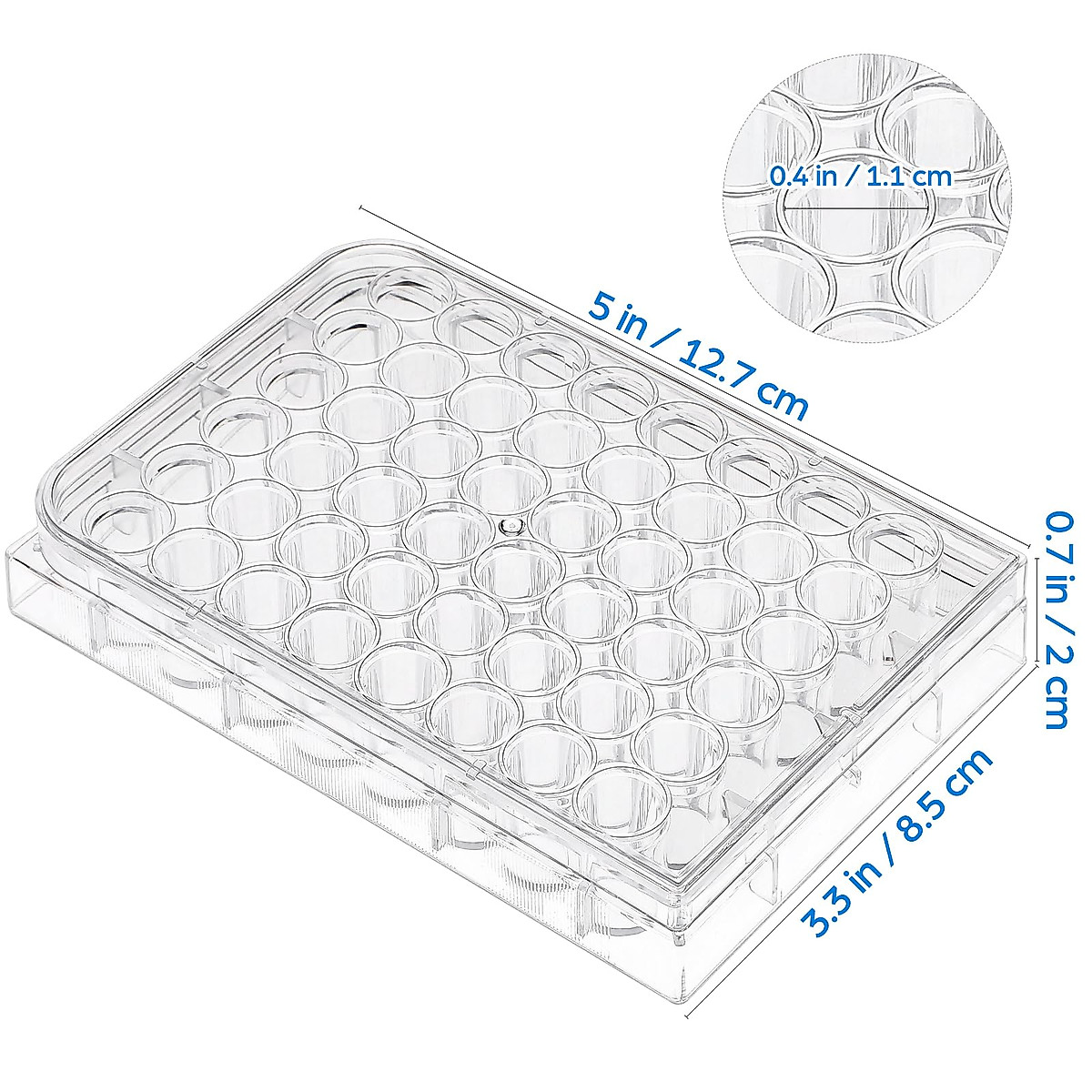TEHAUX 48 Holes Disposable Serving Tray Pill Filler Tray Tube Rack for Lab Equipment Well Cap Ceramic Tray Tissue Culture Plate Tissue Culture Kit Tool Tray Tools Cub Ceramics