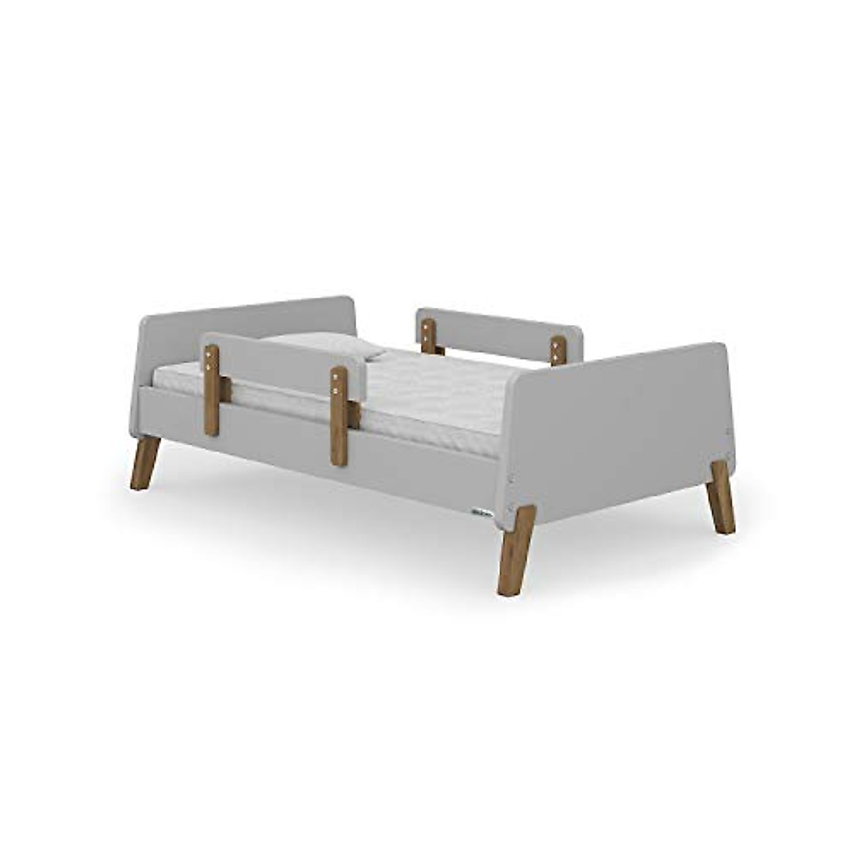 dadada Muse Toddler Bed with Removable Rails – Toddler and Kids Bed Set Fits Standard Crib Mattress, Holds up to 50 Lbs. – Modern, Easy-to-Assemble, 55.15x 31.26x17.95 in. Gray + Natural …