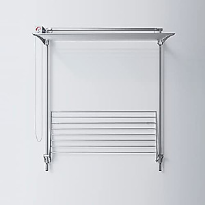 foxydry Wall Plus, Wall Mounted Drying Rack, Wall Clothesline, Laundry Drying Rack Foldable and Suspended Clothesline in Aluminium and Steel 152x52x137cm / 59.84x20.48x54 in (150 cm)