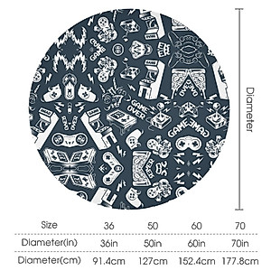 Abstract Watercolor Video Games Waterproof Washable Tablecloths Retro Gamepad Themes Video Game for Dining Table Buffet Parties and Camping 36x36in