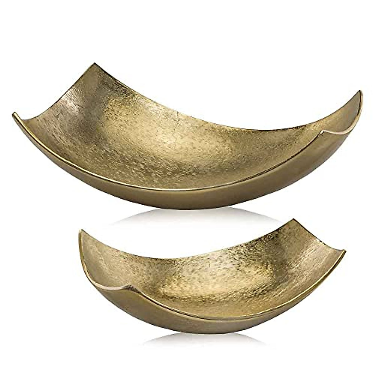 Modern Day Accents 3533 Cucha Large Scoop Gold Bowl, Shiny, Aluminum, Tabletop, Accent Piece, Centerpiece, Fruit Bowl, Fruit Holder, Potpourri Bowl Home Office or Room Decor 17.25"L x 9.75"W x 5.5"H