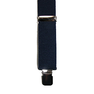 CTM® Men's Terry Casual Elastic Clip-End 1 1/2 Inch Suspenders, Khaki