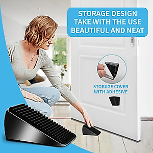 AIMAXINKE 2Pc Strongest Large Door Stop - Heavy Duty Tall Door Stop Wedge Door Stoppers for Bottom of Door, Tall up to 2.6In Doorstop Zinc Alloy and Silicone Made Suits Any Heavy Door Any Smooth Floor