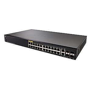 Cisco SF350-24P Managed Switch | 24 10/100 PoE Ports | 185W Ports | 4 Gigabit Ethernet (GbE) Combo SFP | Limited Lifetime Protection (SF350-24P-K9-NA)