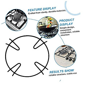 VILLCASE Shelf for Stove Iron Shelf Brackets Tool Stand 4pcs Non- Pot Rack Wok Accessories Gas Stove Support Gas Stove Accessory Black Iron Gas Stoves Tool Pan Holder Oven Accessories