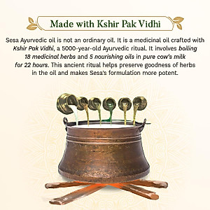 SESA Ayurvedic Hair Oil With Bhringraj & 17 Rare Herbs With Coconut Oil and 4 Nourishing Oil For Hair Growth Help Control Hair Fall & Easy Hair Oil Applicator For Women and Men, 3.38 Fl Oz or 100 ml