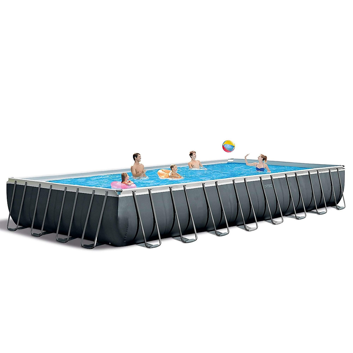 32 ft. x 16 ft. x 52 in. Ultra XTR Rectangular Above Ground Hard Side Swimming Pool Set, Gray