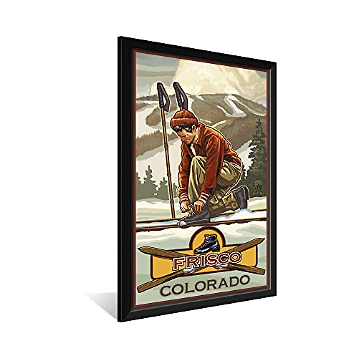 Frisco Colorado Professionally Framed Art Print from Travel Artwork by Artist Paul A. Lanquist Framed Art Size: 26" x 38"