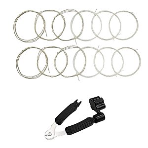 Clear Nylon Classical Guitar Strings 2 full sets with 1pc 3 in 1 Guitar Restringing Tool Including Guitar String Winder Guitar String Cutter Guitar Pin Puller