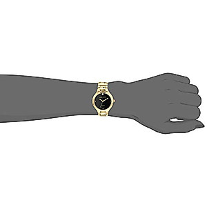 Anne Klein Women's Japanese Quartz Dress Watch with Metal Strap, Gold, 13.5 (Model: AK/3608BKGB)