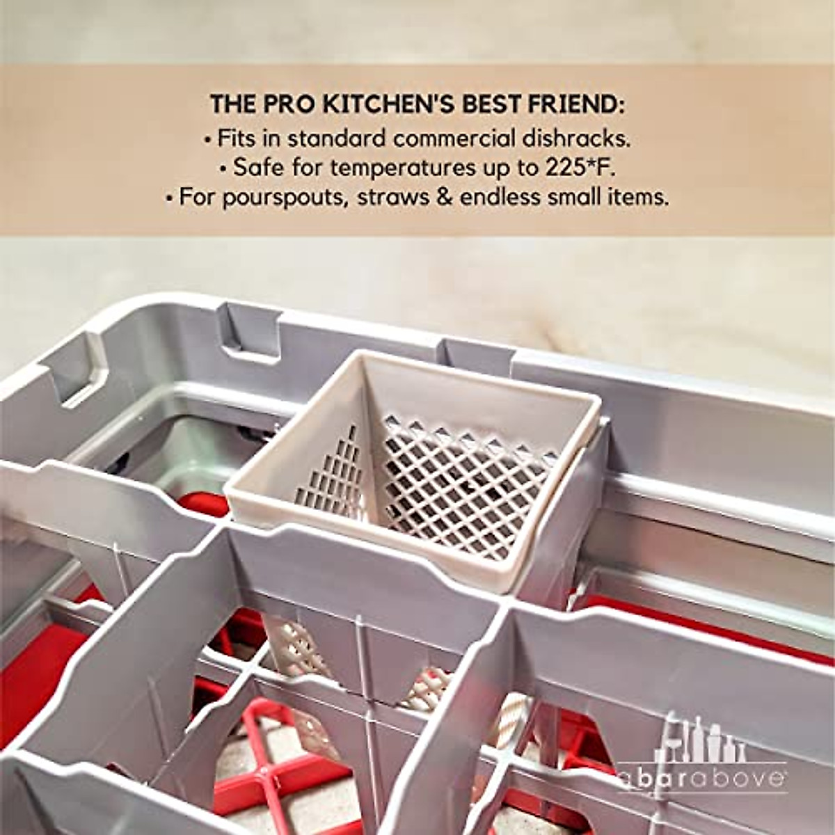 A Bar Above Dishwasher Basket – Plastic Straw Basket to Wash Reusable Straws, Cocktail Picks, & Small Items – Home & Commercial Kitchen Accessories