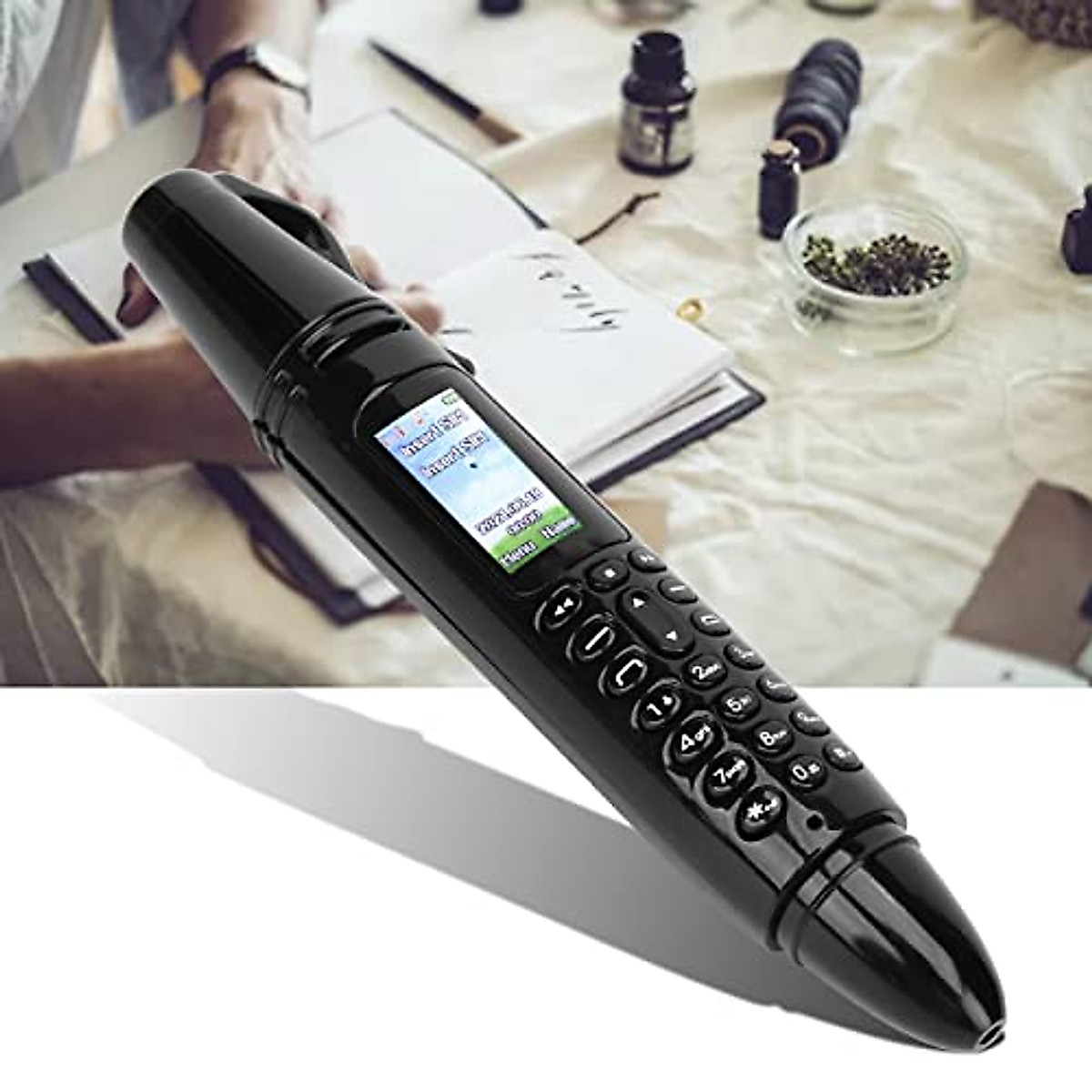 Dpofirs Pen Mini Cell Phone,Bluetooth Dialer and 0.96 Inch Tiny Screen Mobile Phone,Dual SIM GSM Support and 32G Memory Card with Camera,Unlocked and Ready for Worldwide Network.