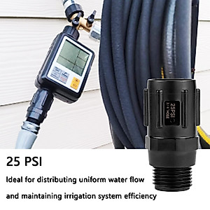 Breezliy 2pcs Garden Hose Pressure Regulator 25 PSI, 3/4" FHT × 3/4“ MHT, Pressure Reducer, Great for Drip Irrigation System Distributing Regulator drip Irrigation Parts emitters for drip line