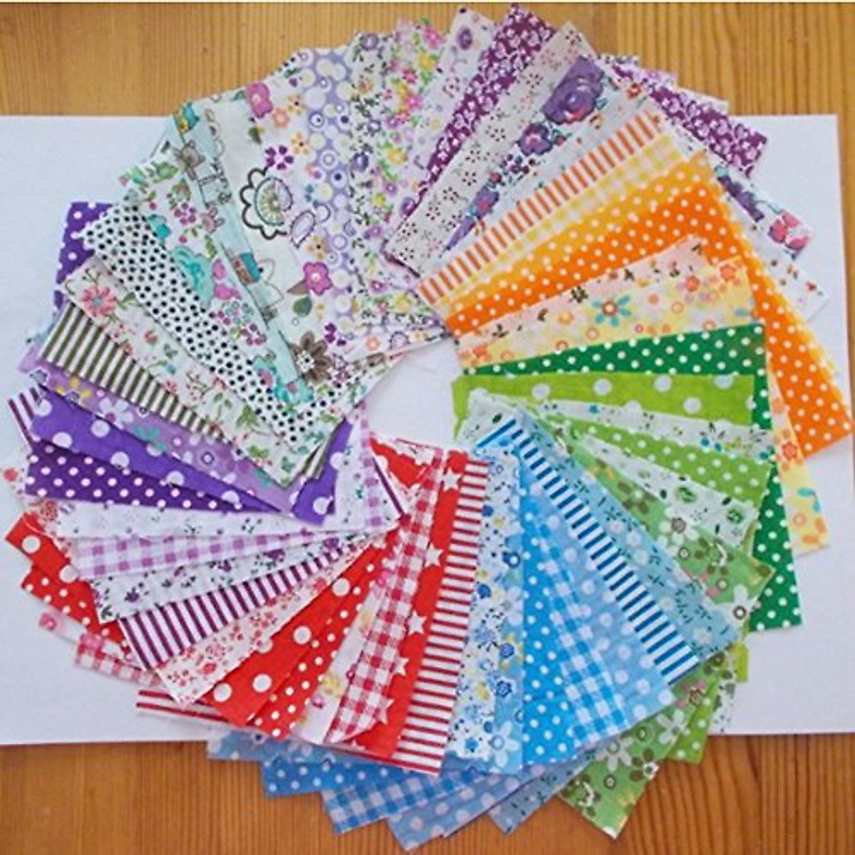 liuqingwind 50Pcs 10 x 10cm Floral Cotton Cloth Bag Doll Clothes DIY Sewing Accessories Sewing Tissue to Patchwork,Quilting Squares Bundles Random