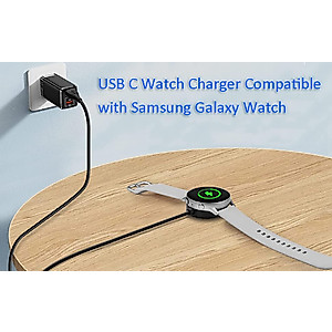 USB C Samsung Galaxy Watch 3 4 5 6 Charger, Magnetic Watch Charging Dock Cable Compatible with Samsung Galaxy Watch 6/6 Classic/ 5 Pro/ 5/4/ 4 Classic/ 3/ Active 2/ Active, 3.3FT