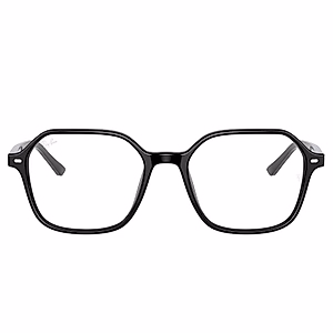 Ray-Ban RX5394 John Square Prescription Eyeglass Frames, Black/Demo Lens, 49 mm