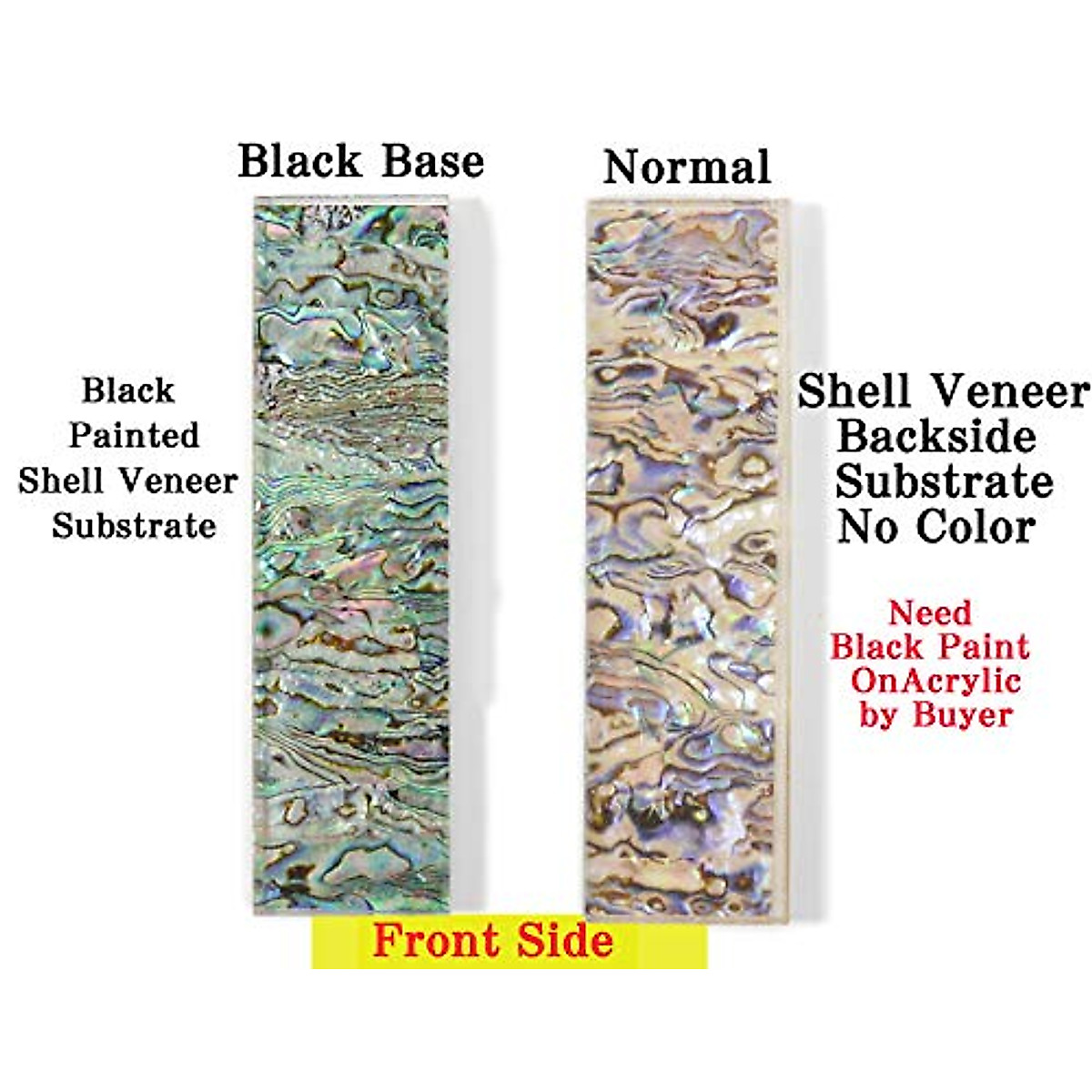 1 Pair of 140x38x6mm New Zealand Paua Abalone Veneer Acrylic Knife Blank Handle Holder (Green Abalone-Normal No Handling, 140mmx38mmx6mm)