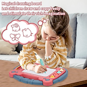 HCFJEH Magnetic Drawing Board for Toddlers 1-3, Color Erasable Doodle Writing Pad, Learning Painting Sketch Pad, Best Birthday Easter Christmas Halloween Kids Toy Gifts for Boys and Girls(Blue)