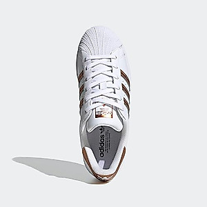 adidas Originals womens Superstar Sneaker, White/Copper Metallic/Black, 7 US