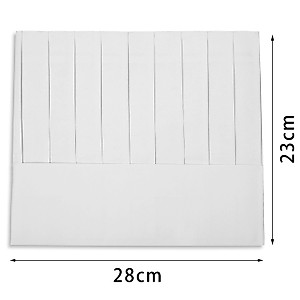 WILLBOND 12 Pcs Chef Hat Set 9 Inch Disposable Paper Chef Tall Hats Adjustable White Chef Hat for Men Women, Kitchen Cooking Chef Hat for Food Restaurants, Home Kitchen, Birthday Party