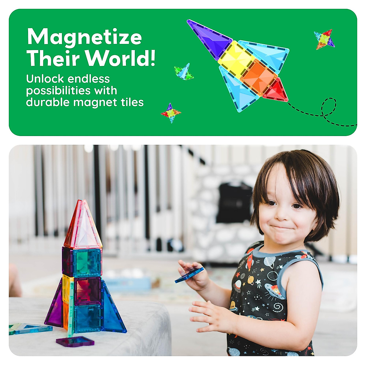 PicassoTiles 120 Piece Magnetic Building Block Mini Diamond Series Travel Size Magnet Construction Toy Set STEM Learning Kit Educational Playset Child Brain Development Stacking Blocks PTM120